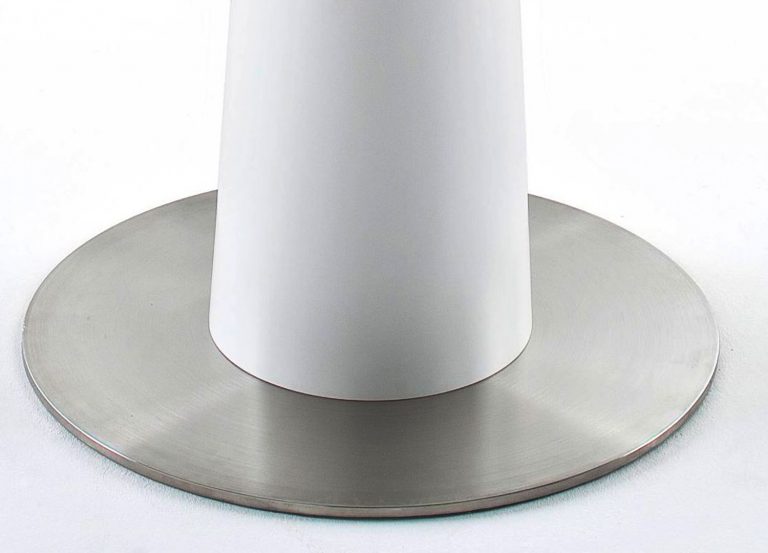 Table blanche ronde extensible moderne avec piétement central