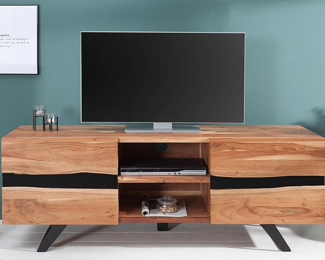 Meuble tv 180cm aspect bois de chêne artisan naturel