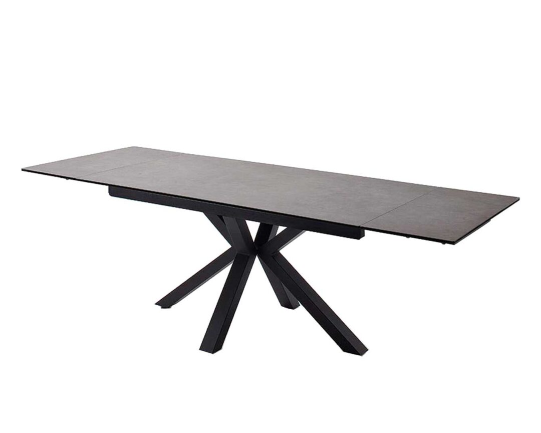 Table blanche ronde extensible moderne avec piétement central