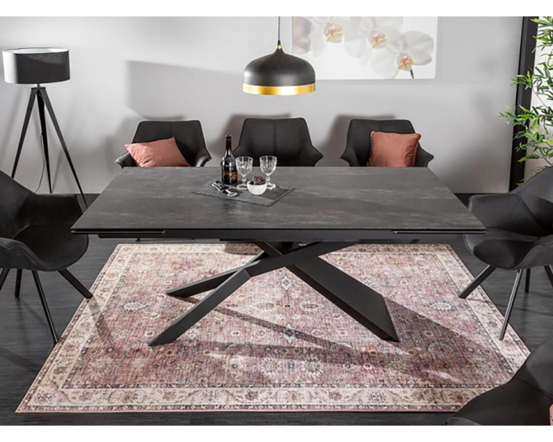 Table blanche ronde extensible moderne avec piétement central