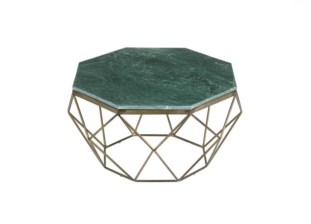 Table basse en marbre vert style rétro design