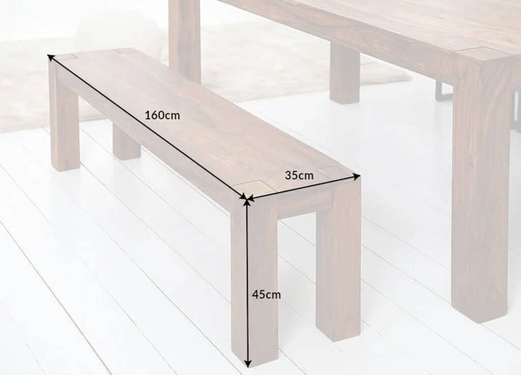 Banc en bois de Sesham massif 140 ou 160 cm
