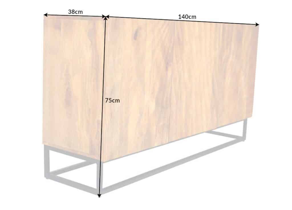 Buffet 140 cm en bois massif façades sculptées 3D