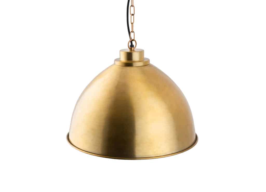 Luminaire à suspendre en métal doré industriel