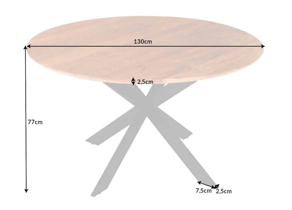 Table de repas ronde pour 4 personnes bois acacia