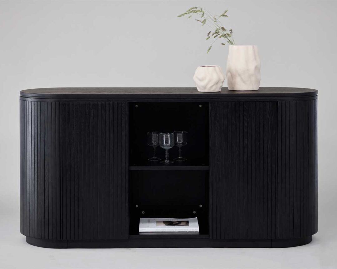 Buffet salle à manger moderne bois clair et pieds en métal