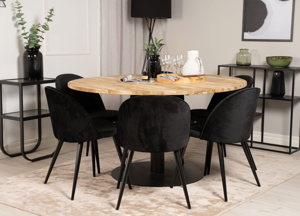 Table de repas ronde en bois massif 140 cm