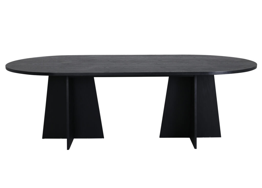 Table de repas contemporaine 230 cm aspect bois noir
