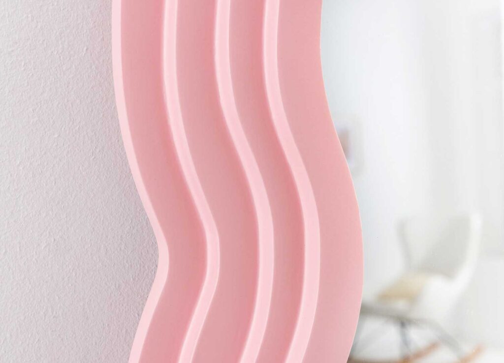 Miroir 160cm rose en forme d'arche moderne
