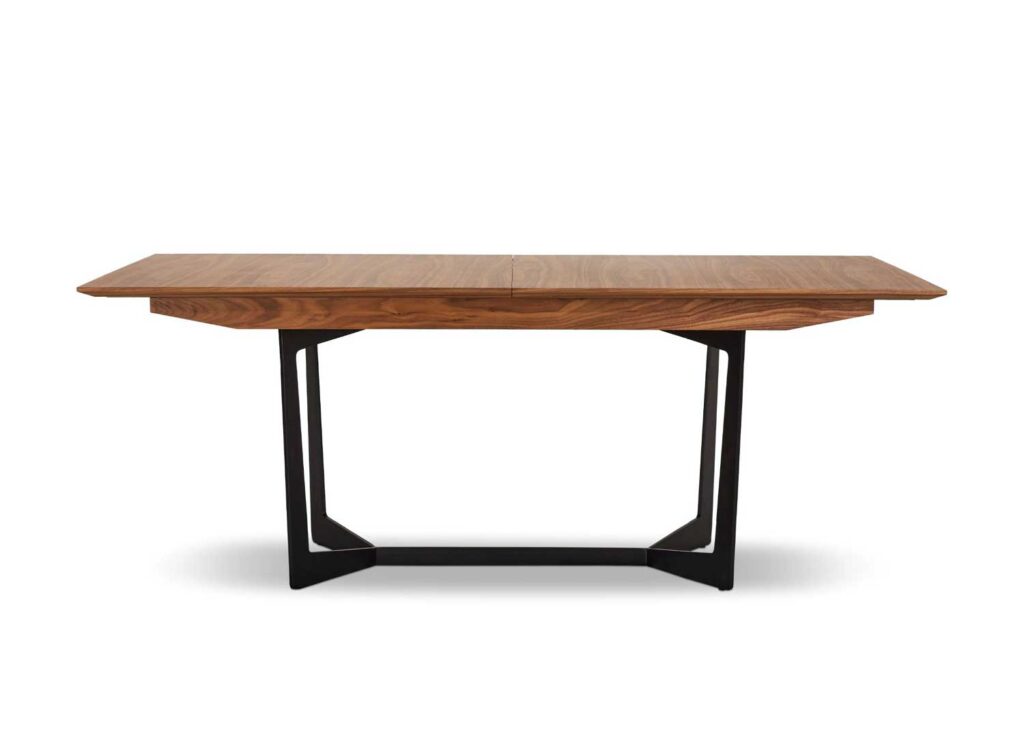 Table de repas extensible jusqu'à 2m50 aspect bois de noyer