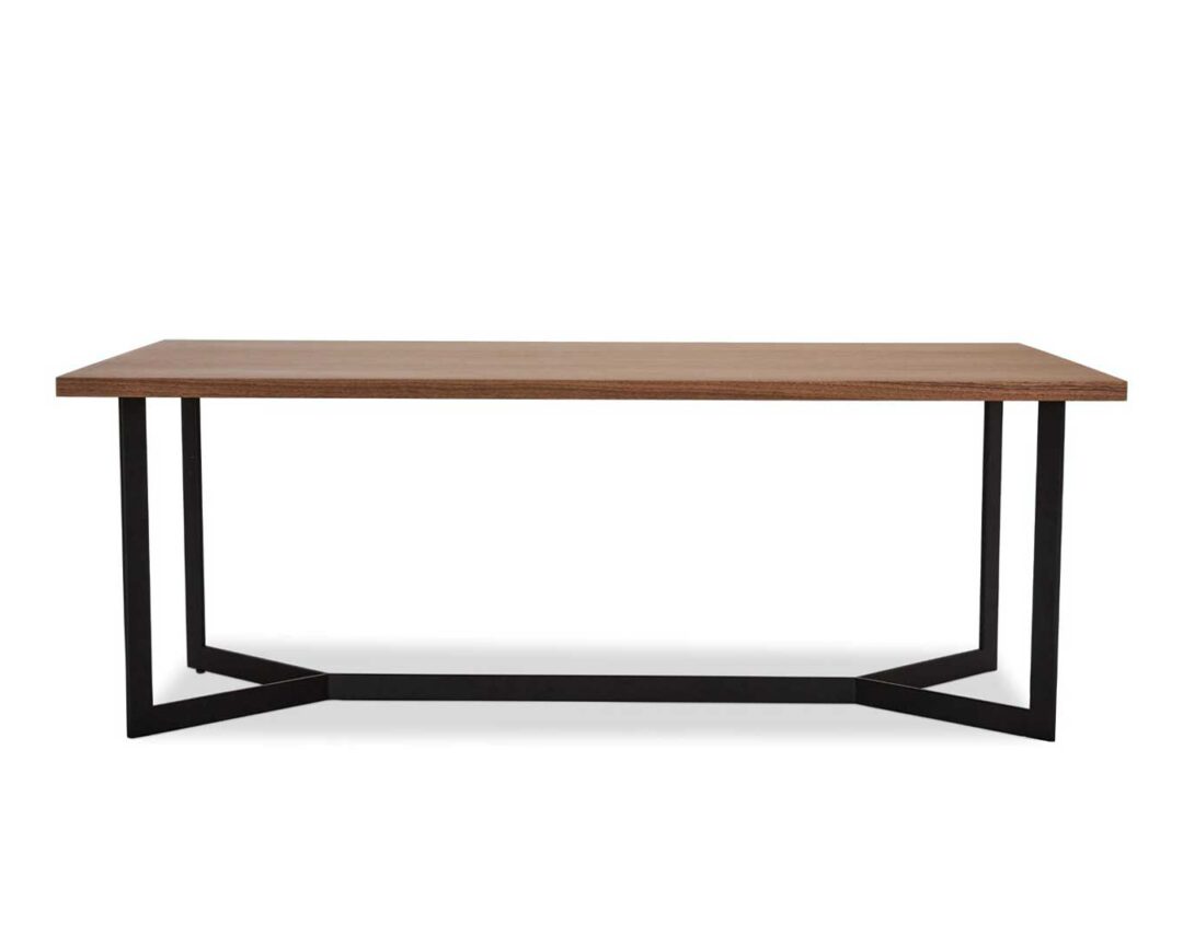 Buffet 205cm en bois aspect noyer foncé moderne