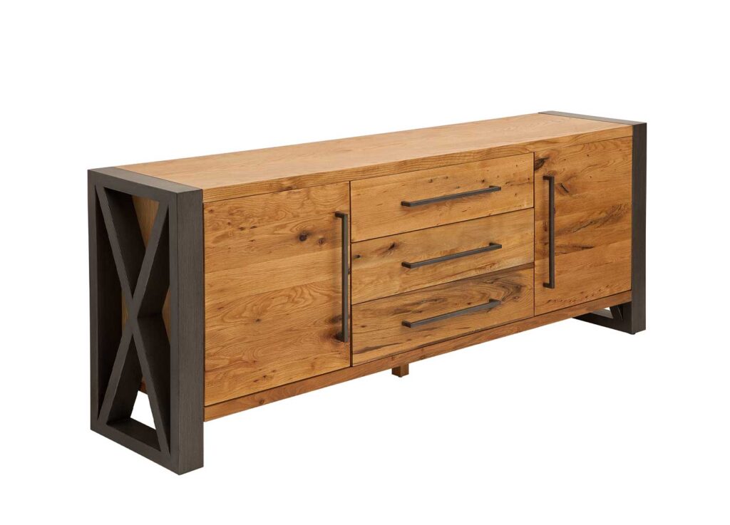 Buffet 200cm bois de chêne massif naturel
