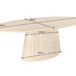 Table à manger 220 cm ovale en bois massif blanchi